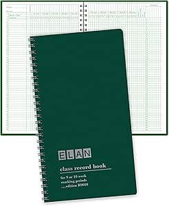 Amazon.com : Class Record Book for 9-10 Weeks. 50 Names. Smaller Size 7 ...