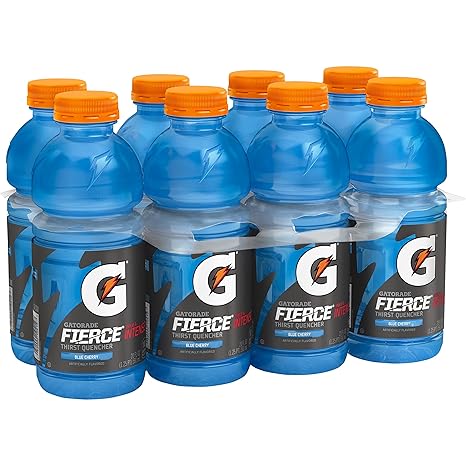 Amazon.com : Gatorade Fierce Blue Cherry, 20 Ounce, (Pack of 8 ...
