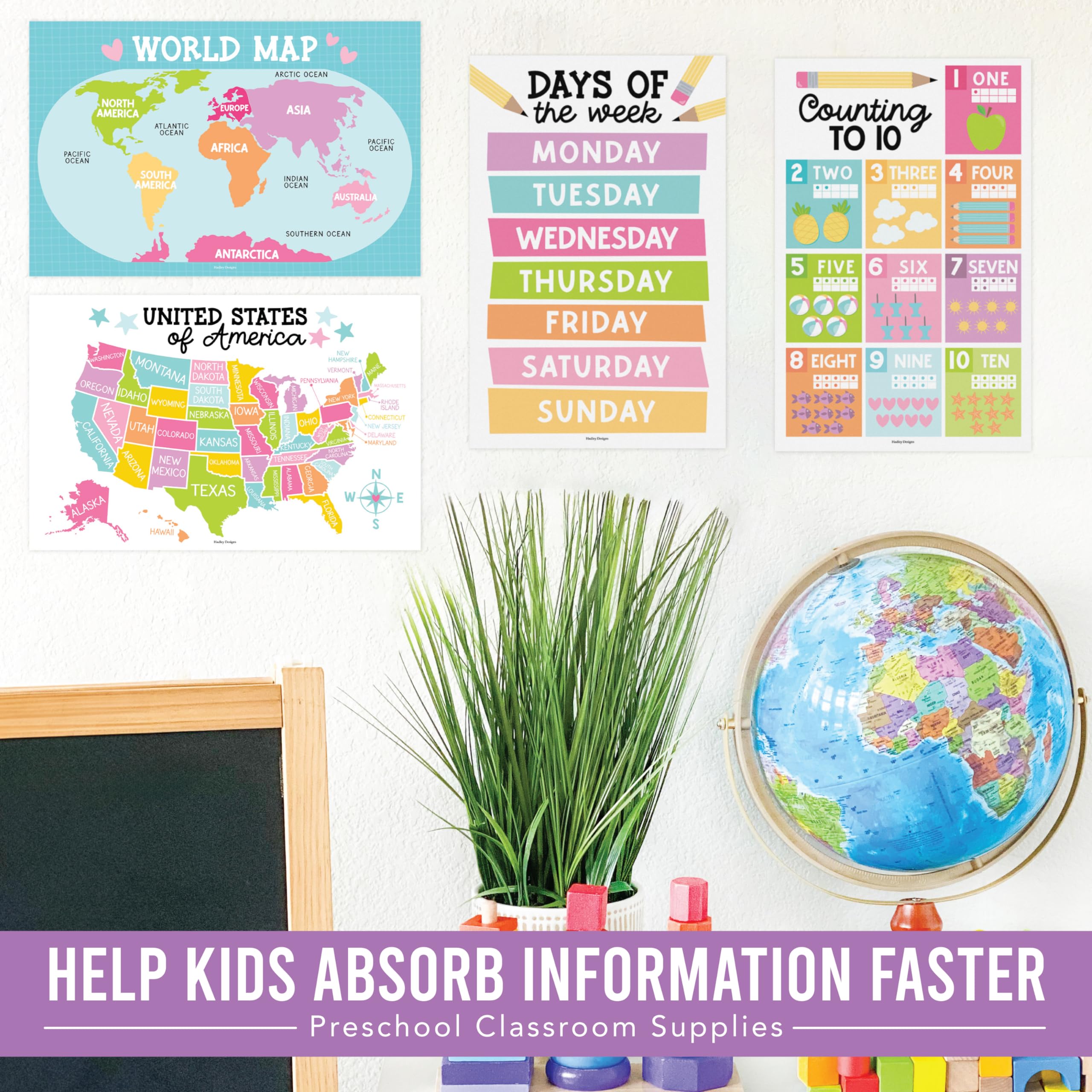 Mua Hadley Designs 16 Educational Posters for Classroom Decor - Pastel ...