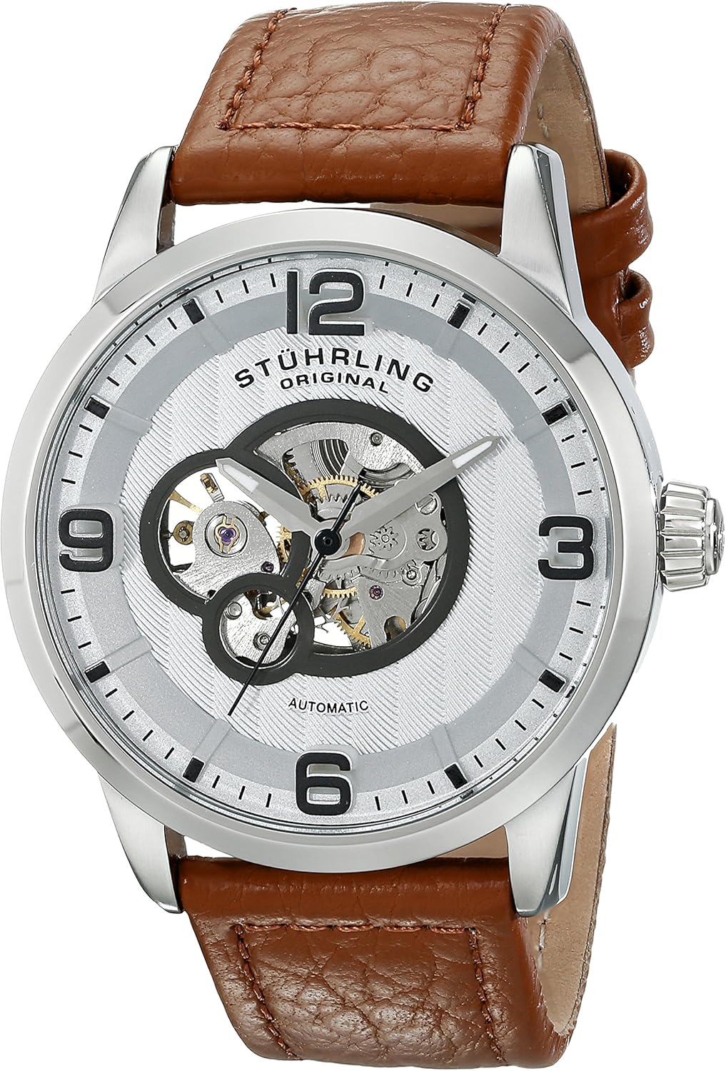 Stuhrling Original Men's Automatic Watch with Silver Dial Analogue ...