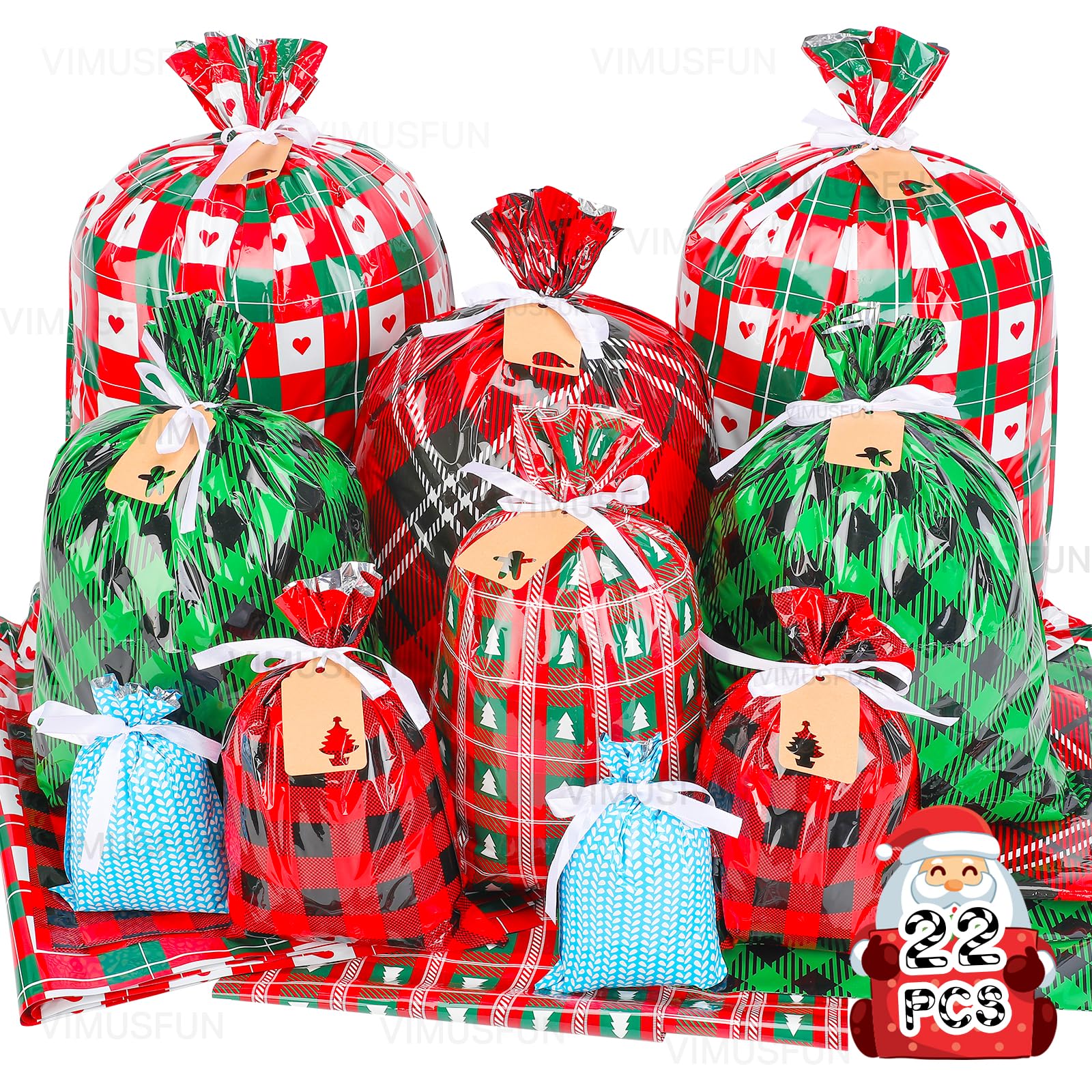 Christmas Bags for Gifts, 22pcs Christmas Gift Bags Assorted Sizes ...