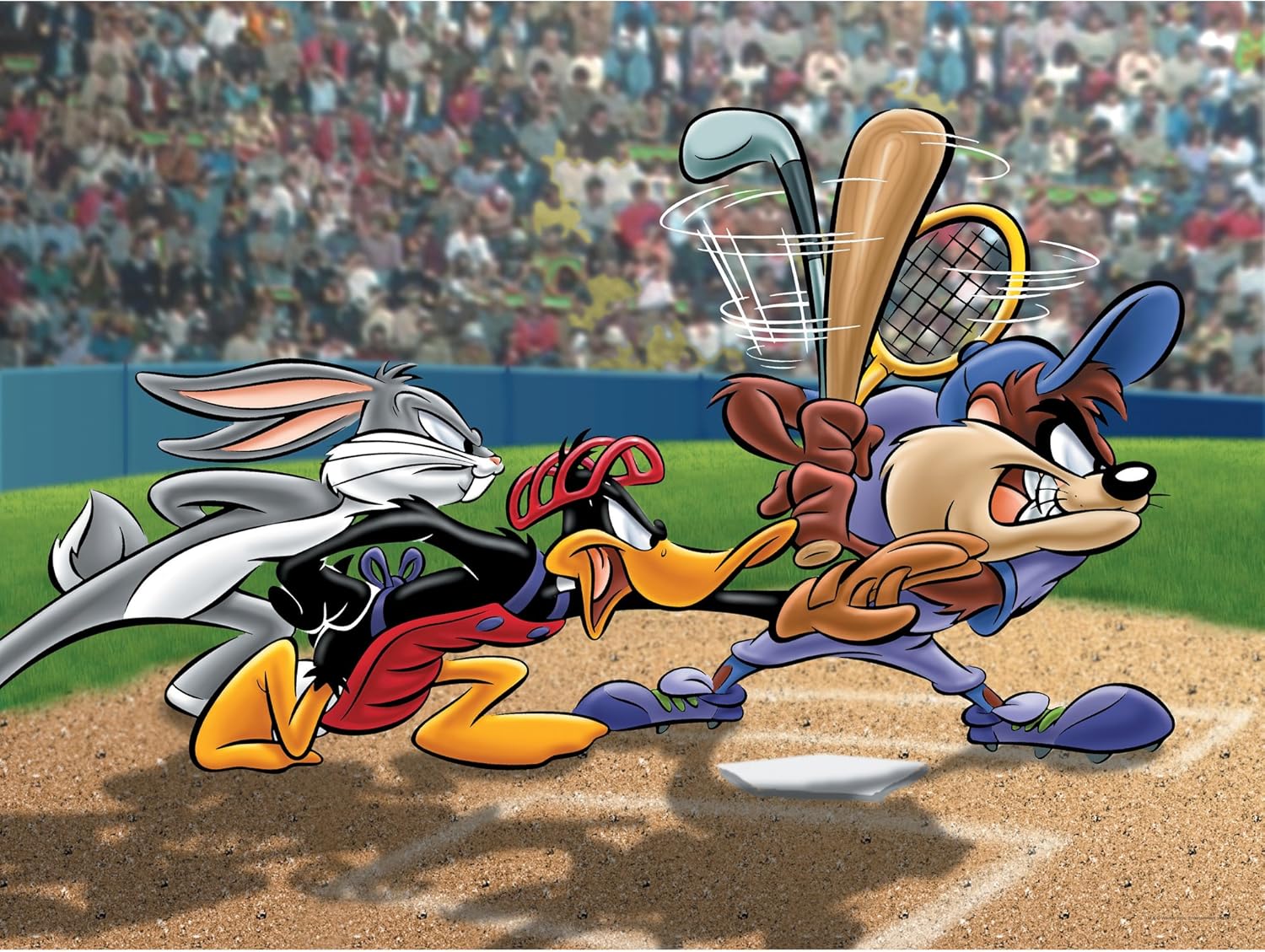 Amazon.com: ORIENTAL FURNITURE Bugs/Daffy/Taz Baseball Wall Artwork ...
