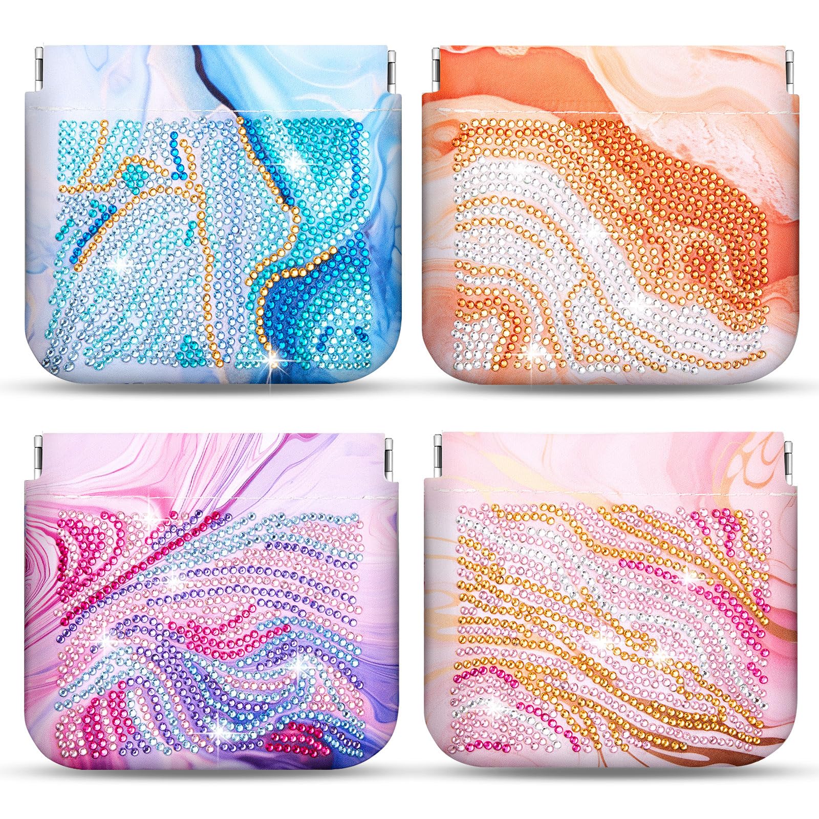 Hsei 4 Pcs Diamond Painting Coin Purse Pouch Leather DIY Rhinestone ...