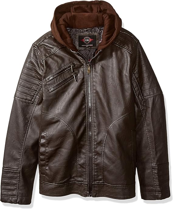 URBAN REPUBLIC Mens Faux Leather Jacket at Amazon Men’s Clothing store