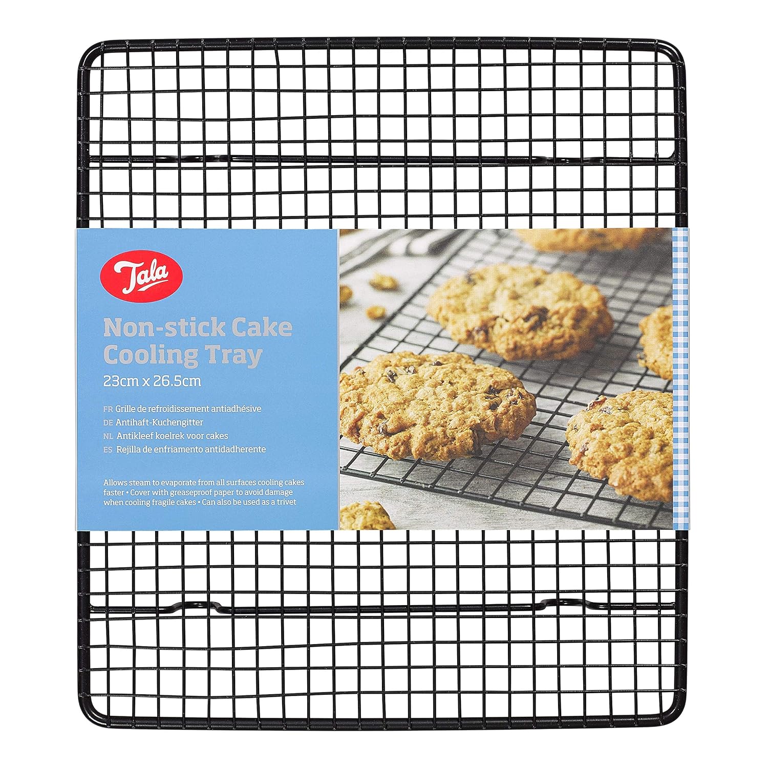 Tala Non Stick Cake Cooling Rack 23x26.5cm, Steel, Black, 23 x 26.5cm ...
