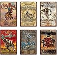 Amazon.com: Fcimu 6 Pieces Rustic Western Cowboy Tin Wall Sign ...