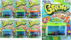Amazon.com: JA-RU Magic Grow Fish Aquarium (6 Packs Assorted) Magic ...