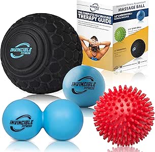 Deep Tissue Massage Ball Set - Includes 5" Foam Roller Mobility Ball ...
