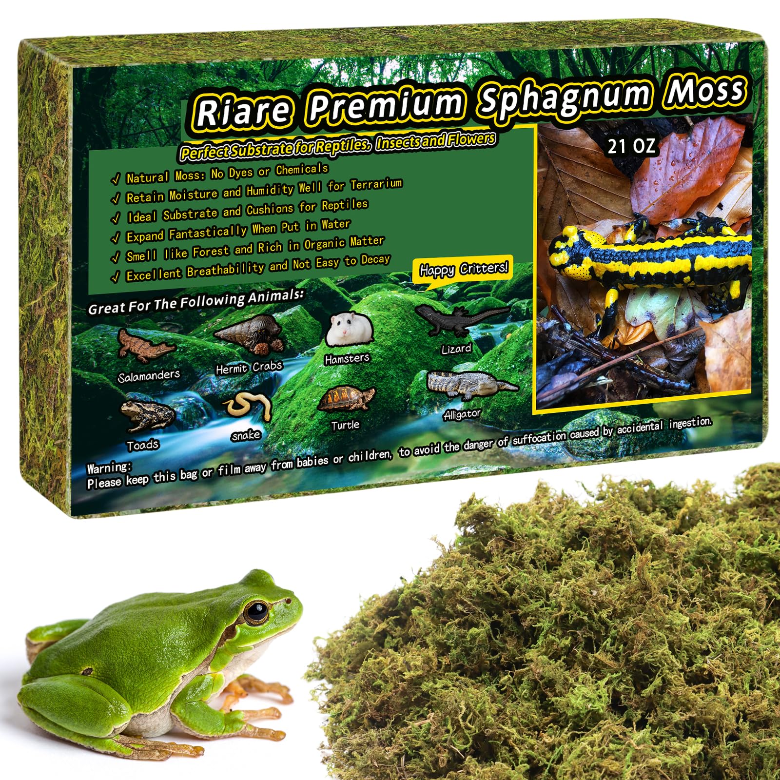 Mua Riare 21 OZ Premium Sphagnum Moss for Reptiles- 50QT Natural Live ...