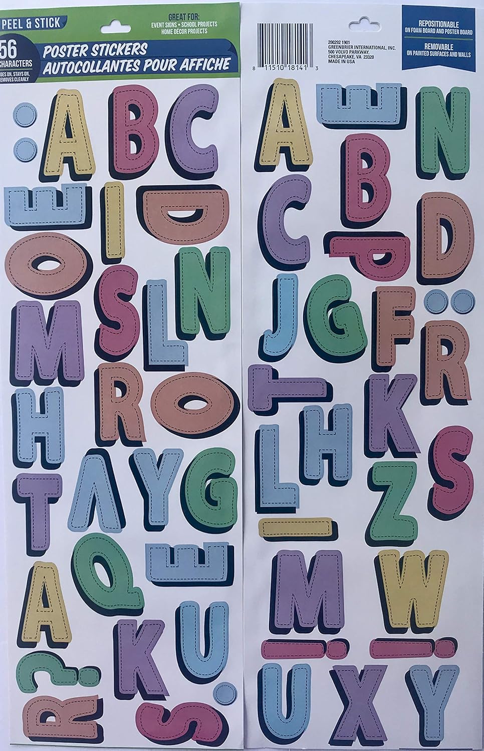 Amazon.com: JOT 1 Pack Peel and Stick Poster Stickers - 56 Characters ...