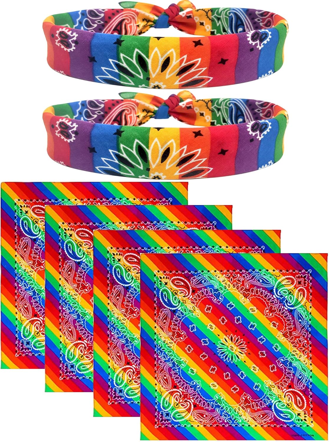 Amazon.com: Aflyu 6 Pieces Rainbow Pride Bandana Gay Pride LGBTQ ...