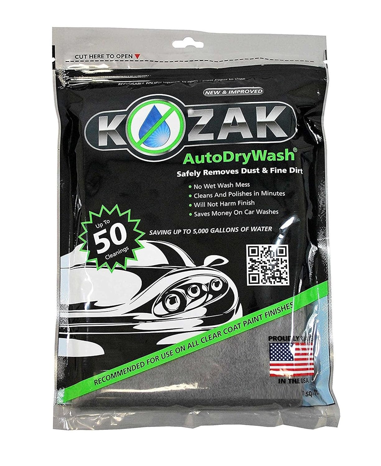 Kozak 1050 Auto Dry Wash Cloth Waterless Car Cleaning Duster - Up to 50 ...