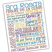 Amazon.com: TEACHER GIFT - Personalized Spanish Classroom Rules for ...