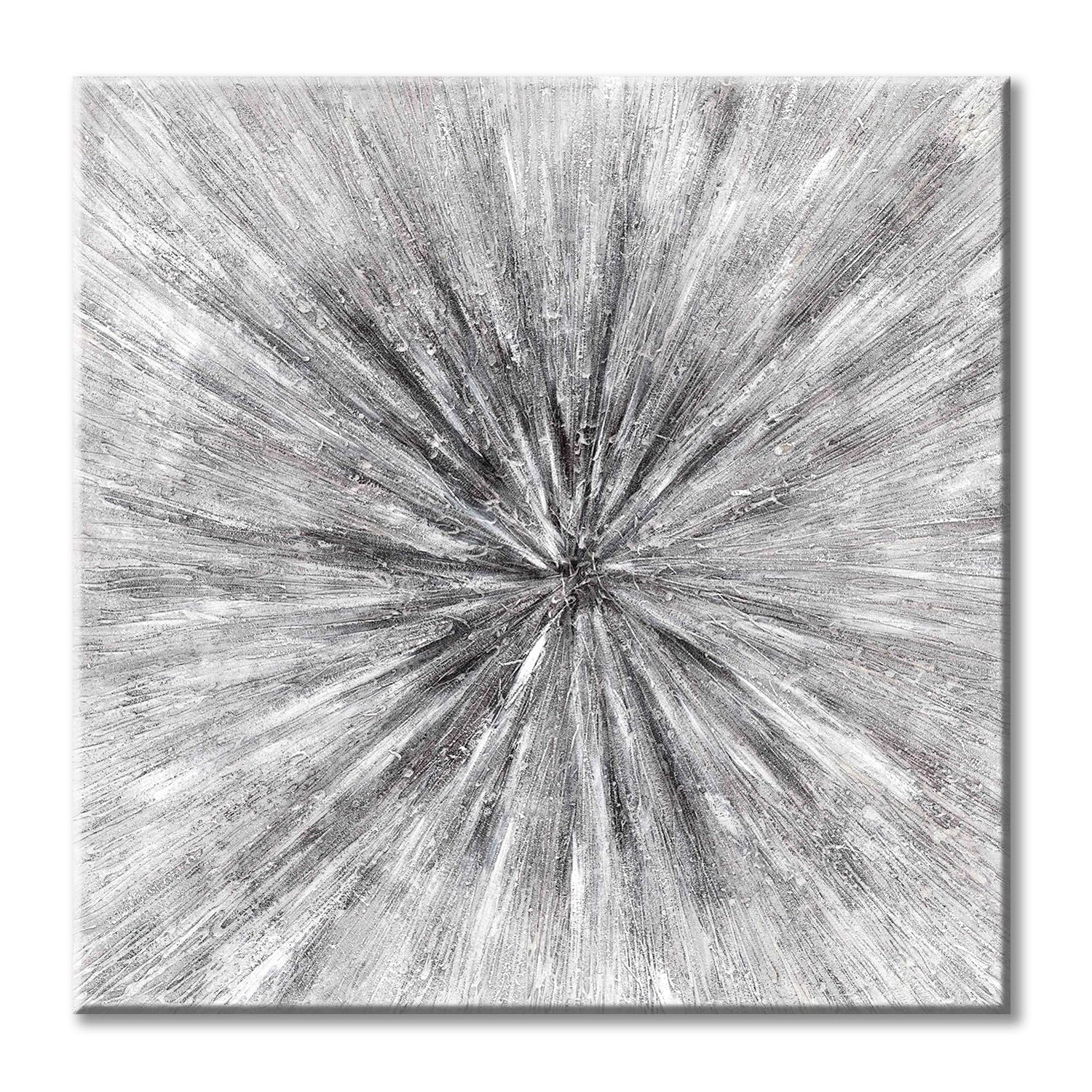UTOP-art Gray Abstract Painting Wall Art: Modern Canvas prints Radial ...