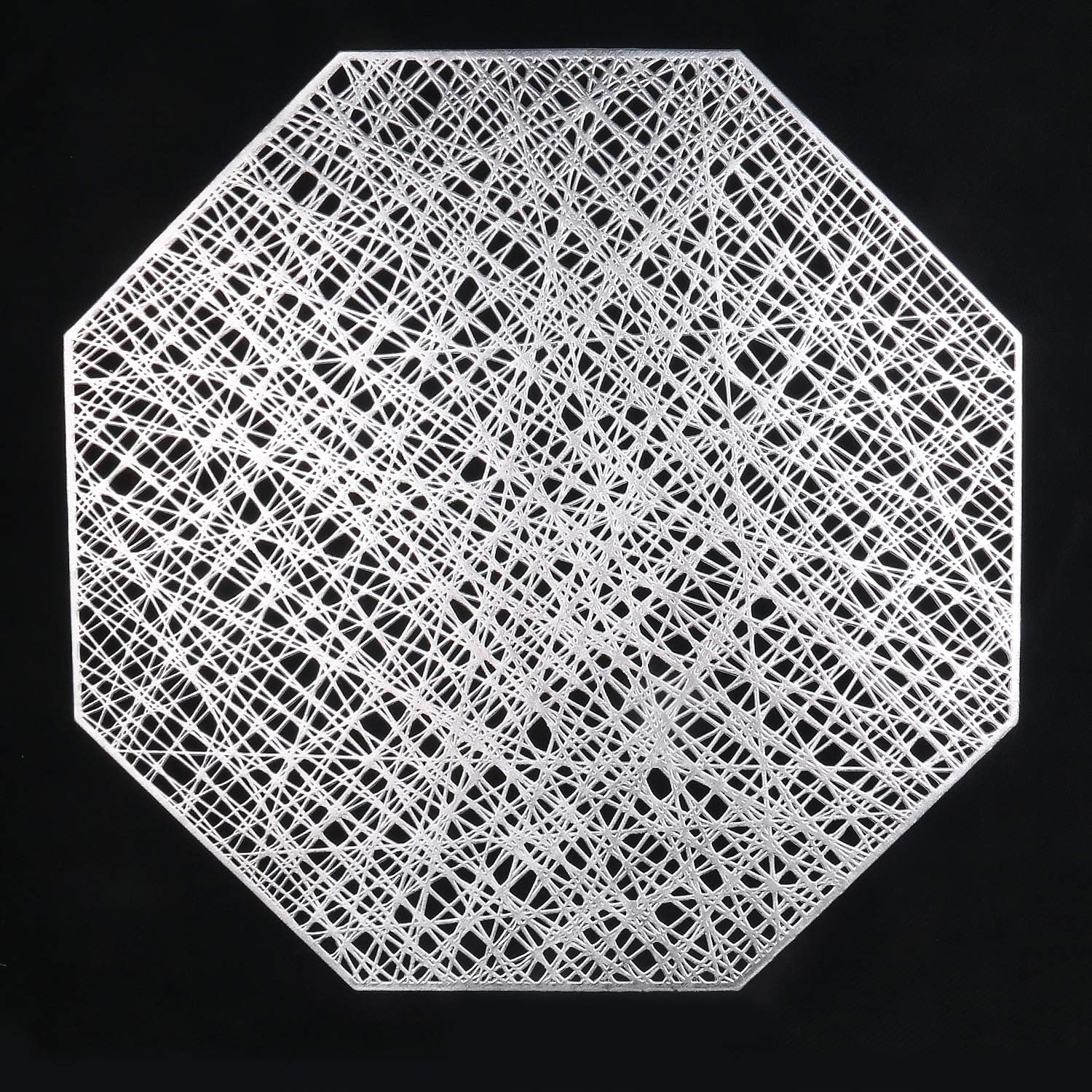 U'Artlines Octagonal Placemats Hollow Out Mats Vinyl Non-Slip Heat ...