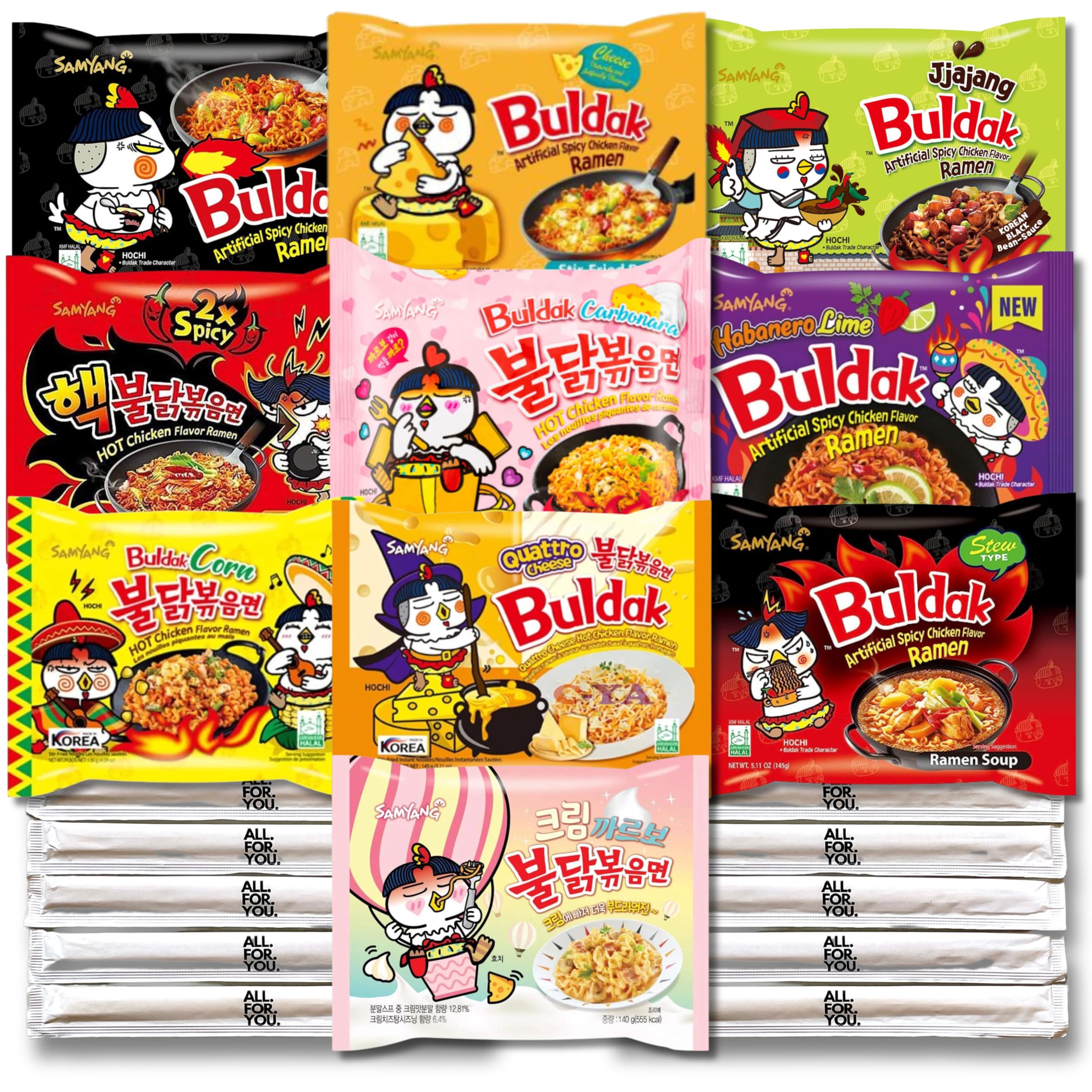 Mua Buldak Ramen Noodles 10 Flavor Variety Combo - Total 10 pack ...