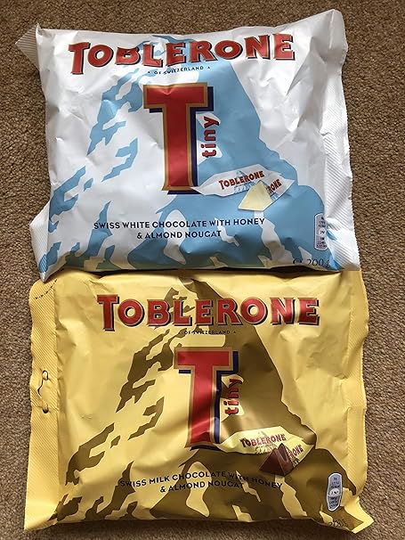Toblerone Milk Chocolate Minis & White Chocolate Minis Gift Bundle ...