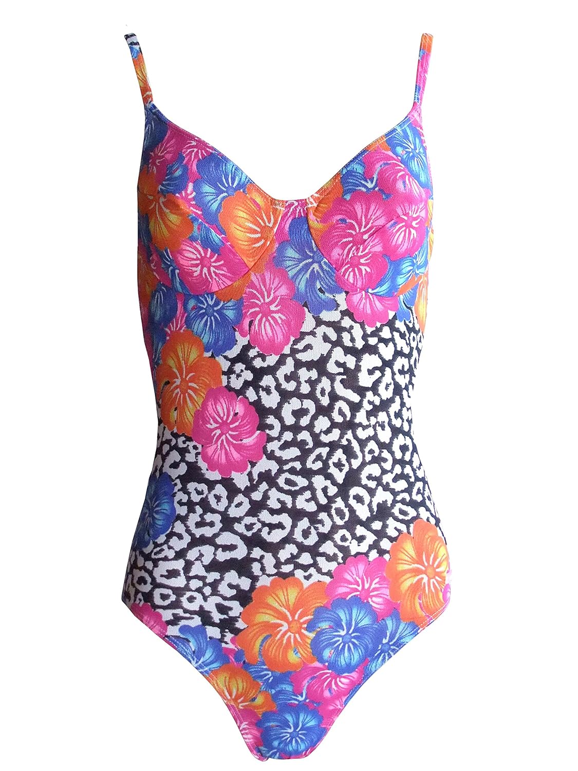 Solar Tan Thru Bügel-Badeanzug 7031171-29 rot/orange/blau, B-Cup oder C ...