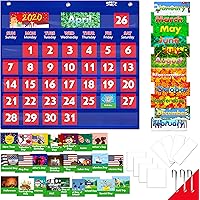 Amazon.com: Blue Calendar Pocket Chart with 76 Cards,(68 Illustrated ...