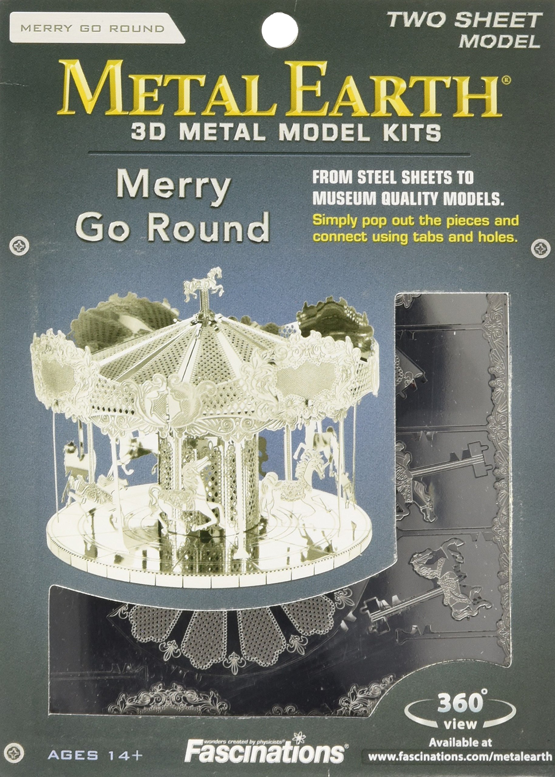 Merry Go Round: Metal Earth 3D Miniature Carousel Laser Cut Model Kit 2 ...