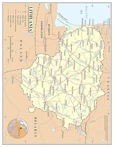 Palmetto Posters 24x31 Laminated Poster: Large detailed political map ...