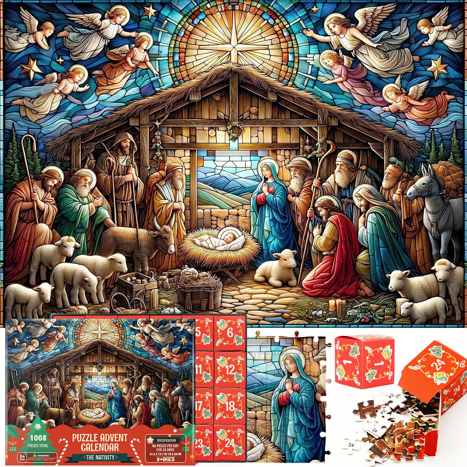 Imdroi Advent Puzzle Calendar 2024 Nativity - Nativity Christmas Jigsaw Puzzle Advent Calendar ...