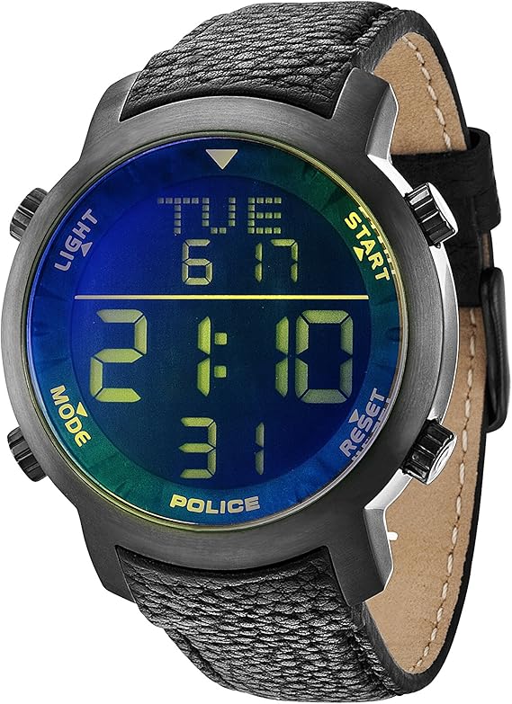 Police Men's Cyber Digital Watch with LCD Dial Digital Display and ...