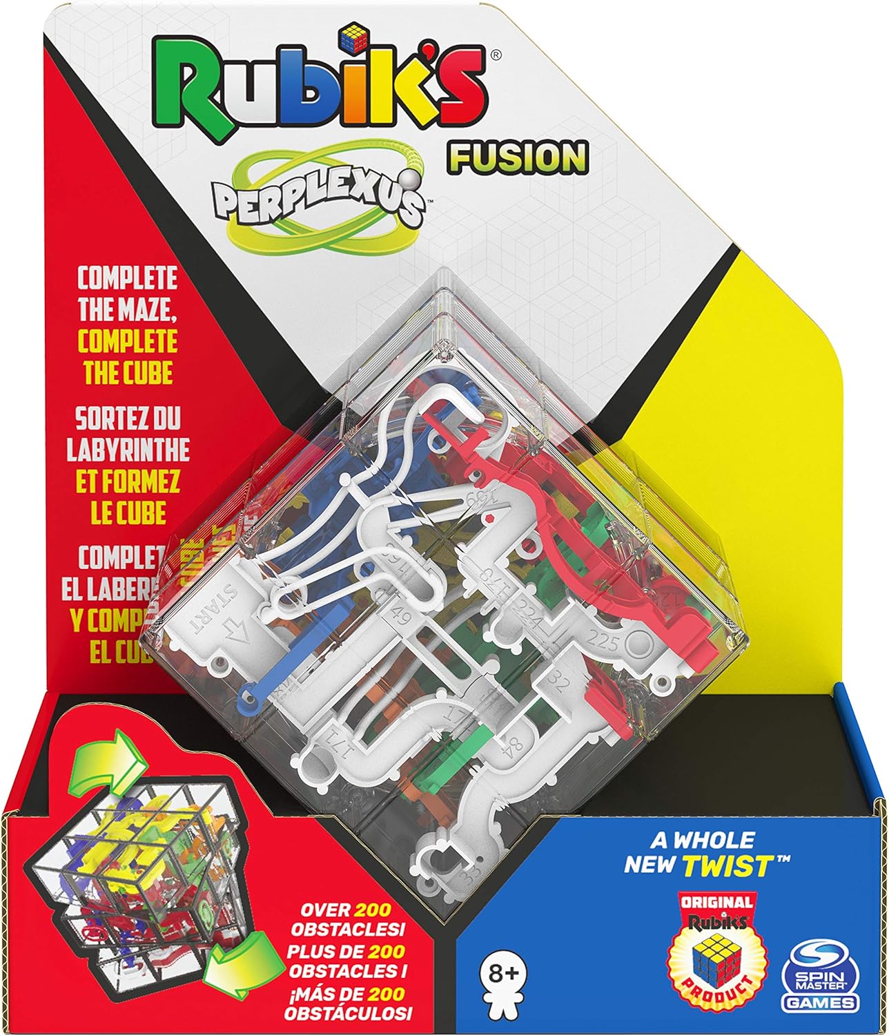 Rubik’s Perplexus Fusion 3 x 3, Challenging Puzzle Maze Skill Game, for Adults and Kids Ages 8 ...