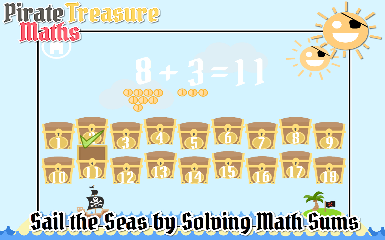 Pirate Treasure Maths – Fun kids addition learning game for little ...