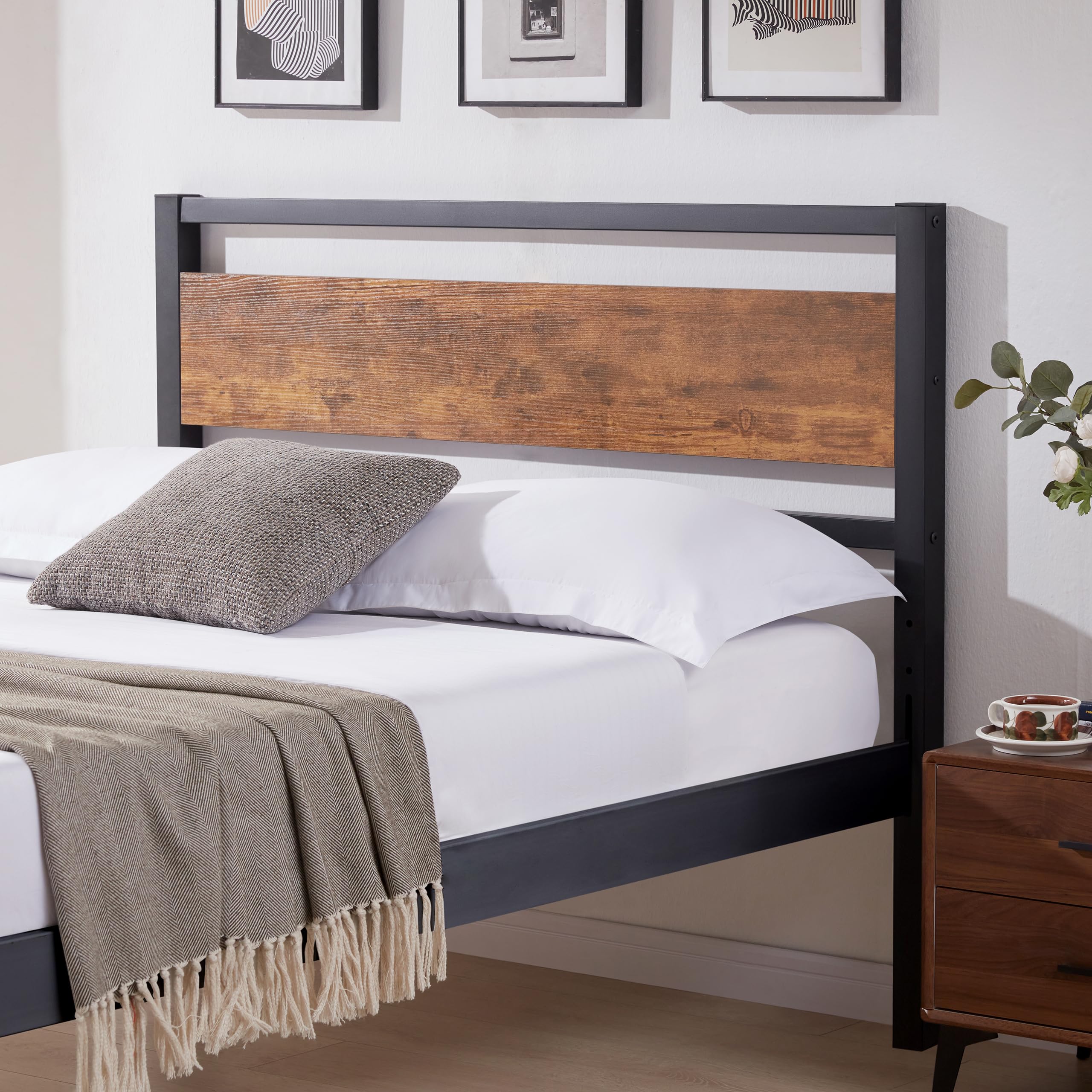 Kingfun Wood Headboard King Size Bed, King Headboard Only with Rustic ...