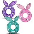 Amazon.com: POZA Inflatable Bunny Pool Float Tubes Bundle Set of Purple ...