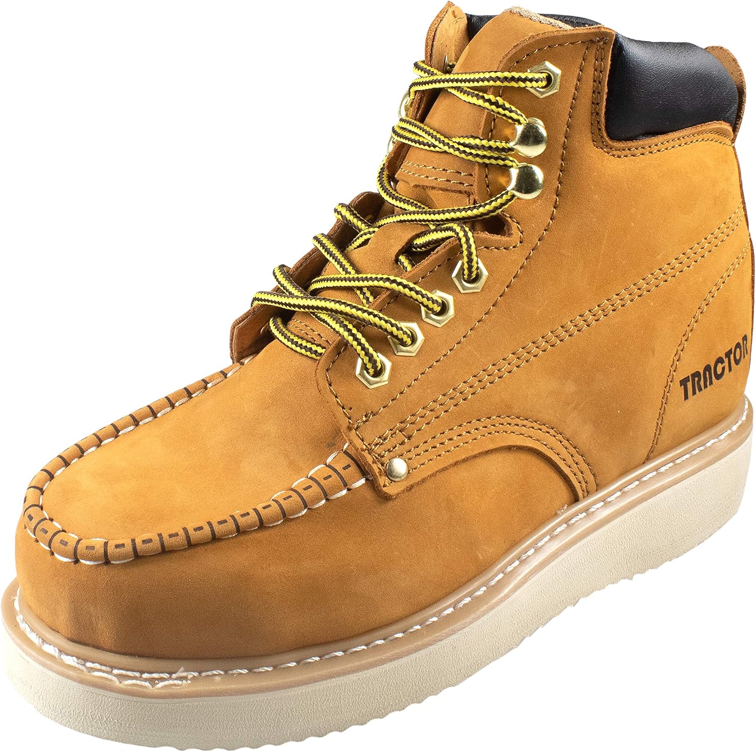 Amazon.com | Tractor Men's Work Shoes Genuine Leather Color Camel Heavy ...