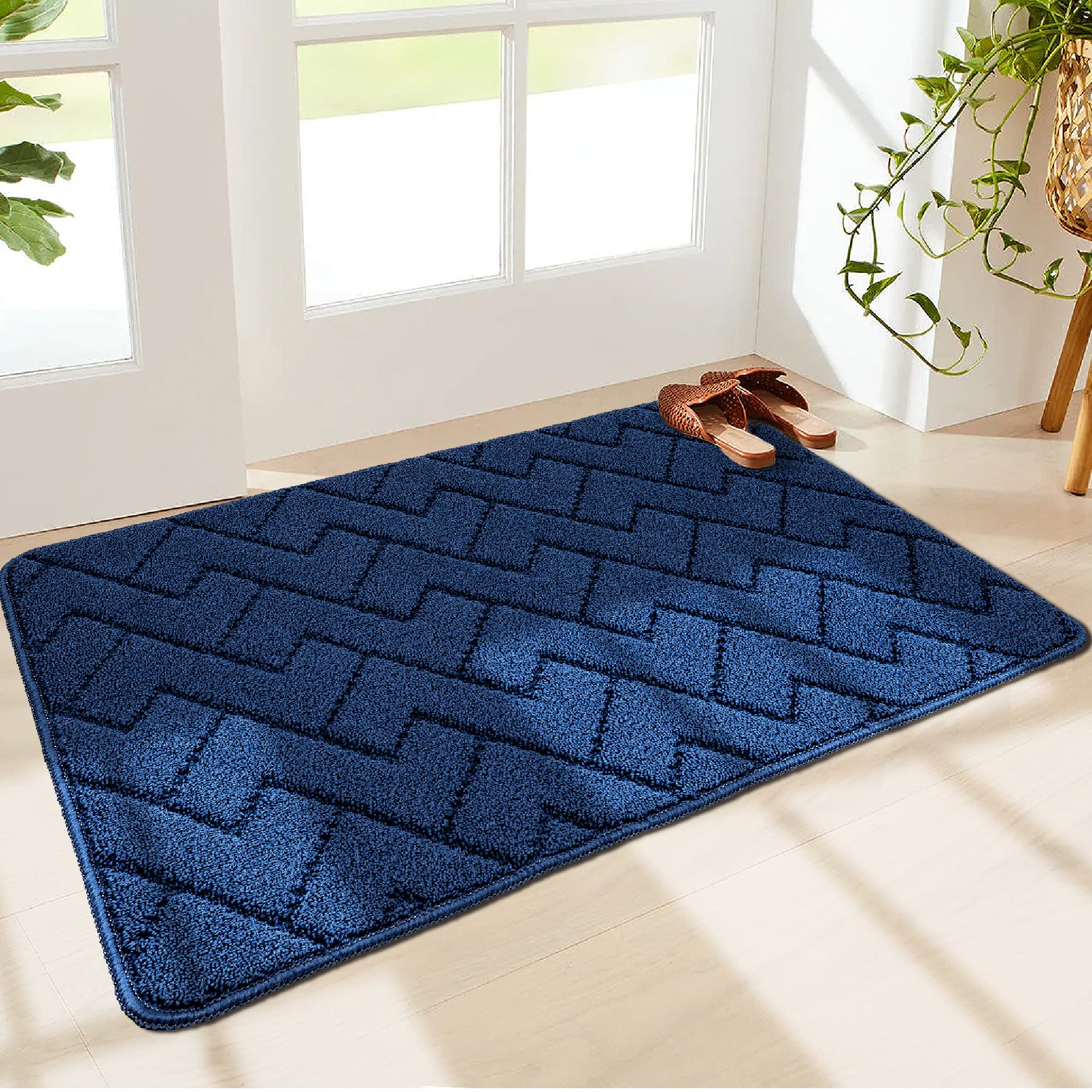 Walensee Indoor Doormat, Front Door Mat for Entrance (20"x32" Navy Blue ...