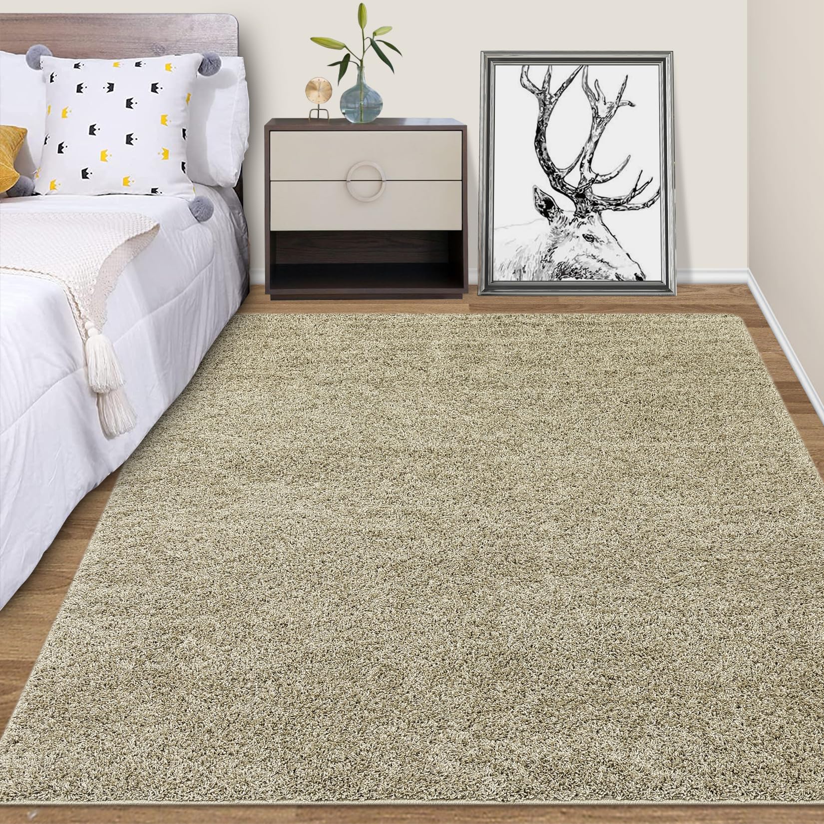 NANAN Solid Shag Area Rug 9x12 Indoor Modern Area Rug Contemporary ...