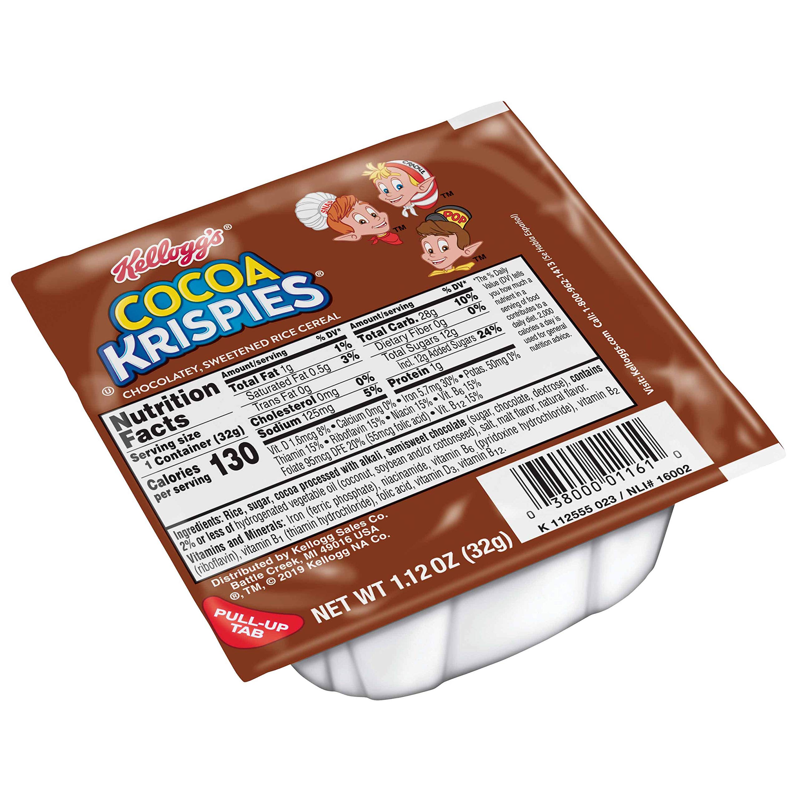 Kellogg's Cocoa Krispies, Breakfast Cereal, Original, 1.12oz (96 Count ...