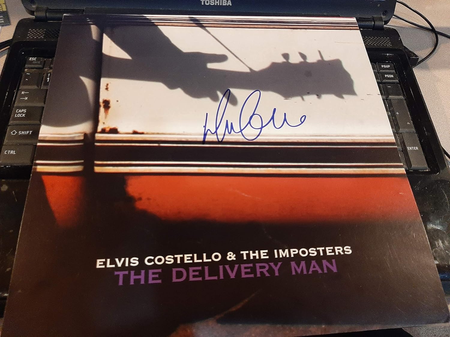 Amazon.com: ELVIS COSTELLO signed"The Delivery Man" album flat: the ...
