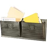 Rustic Grey Metal Industrial Wall-Mounted Mail Organizers, Four Slots ...