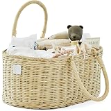 Amazon.com: BEBE BASK Baby Diaper Caddy Organizer - Handmade Organic ...