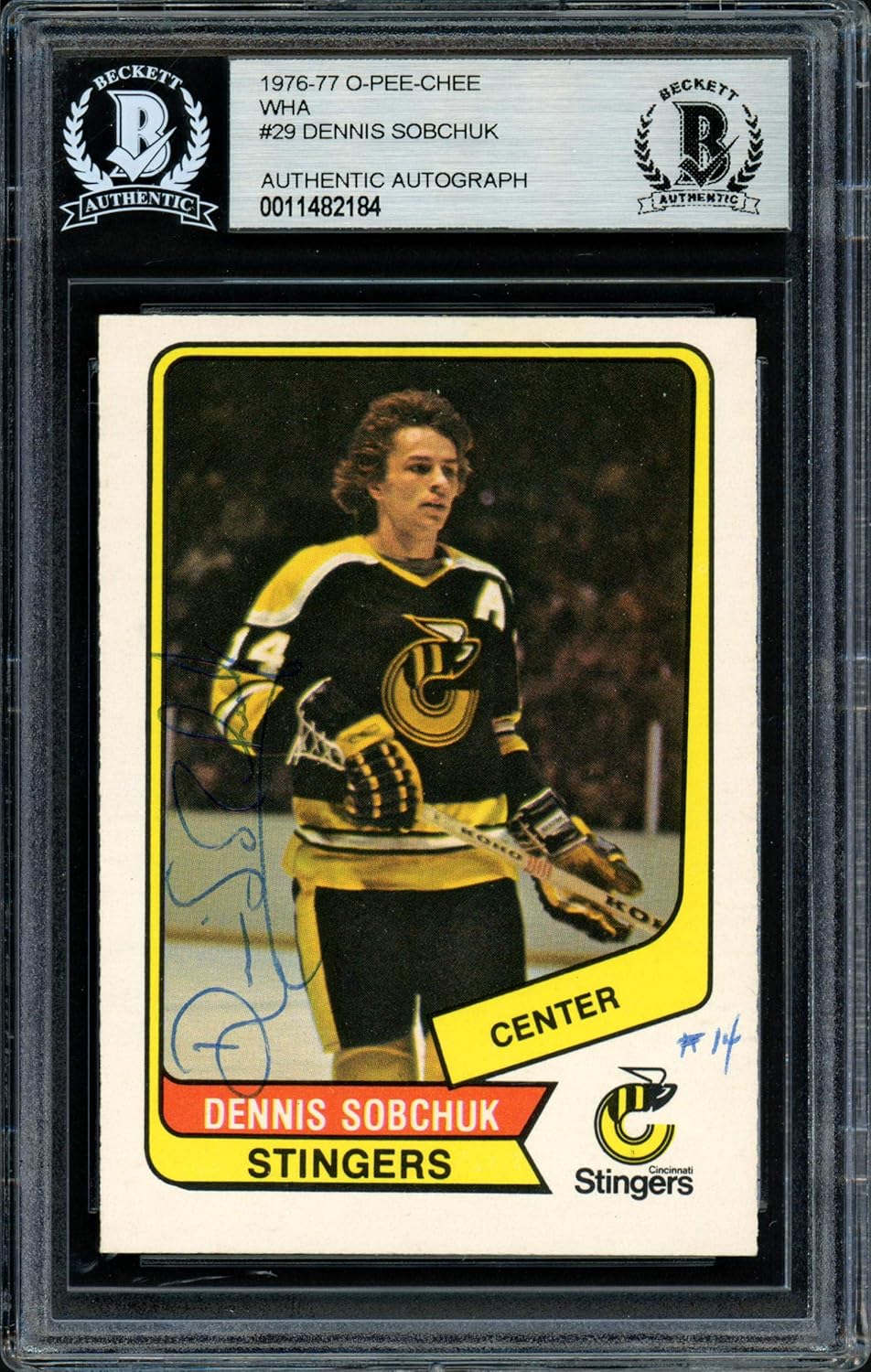 Dennis Sobchuk Autographed 1976-77 WHA O-Pee-Chee Card #29 Cincinnati ...