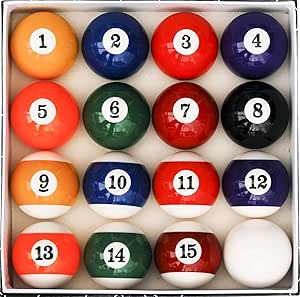 Amazon.com : Pool Table Billiard Ball Set, Art Number Style : Sports ...