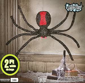 Amazon.com : 2 Ft. Black & Red Dropping Spider Sound & Motion Activated ...