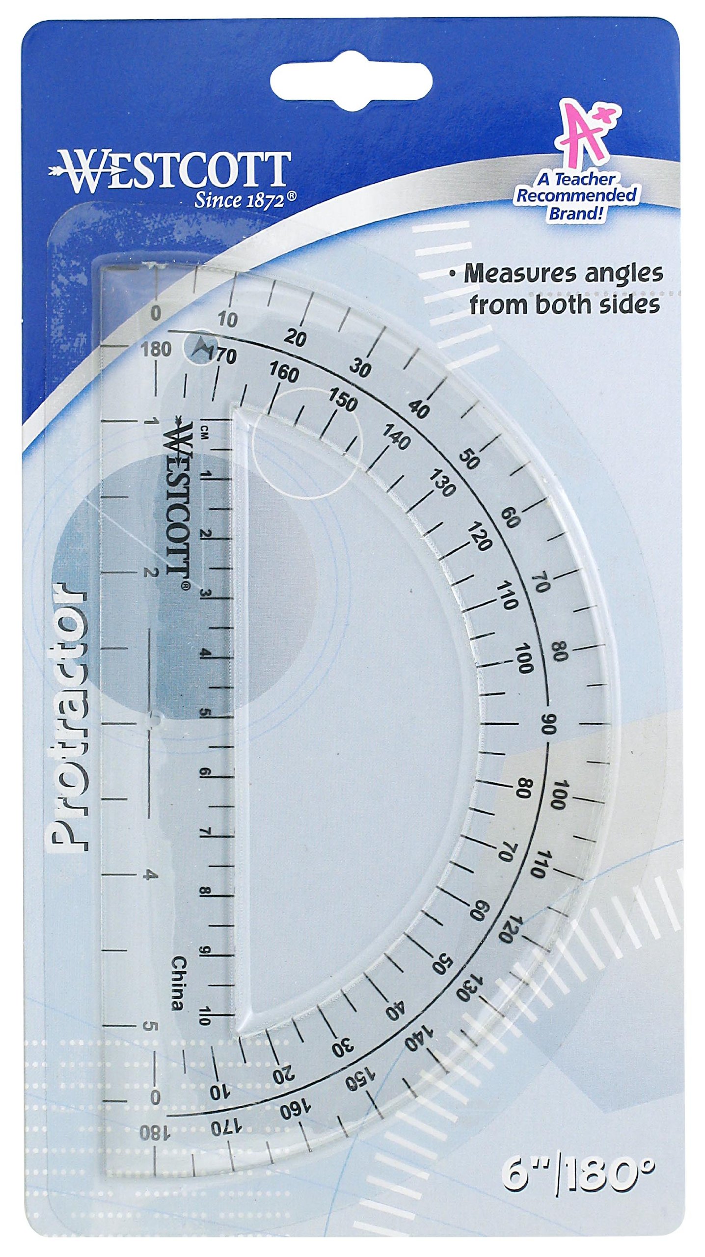 Mua Westcott Plastic 180 Degree Protractor, Ruler Edge for 6-Inch Base ...