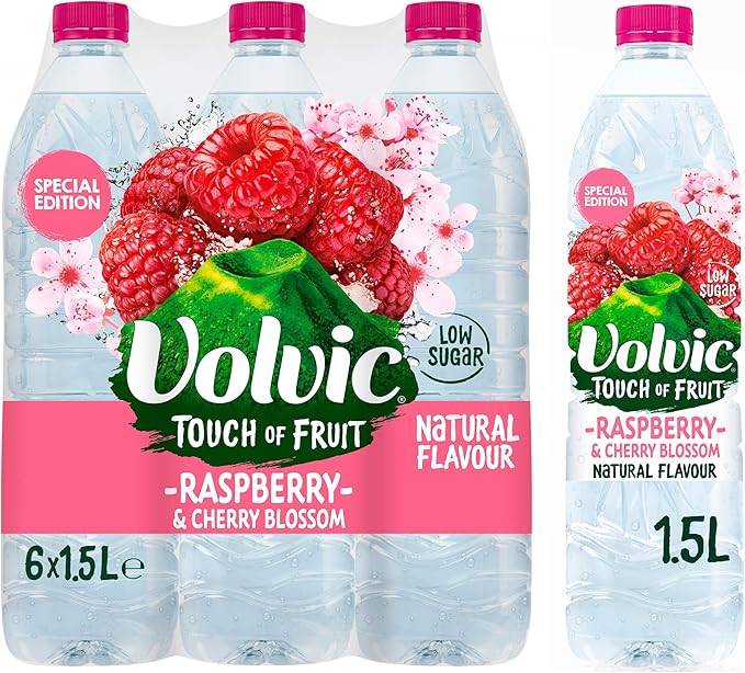Volvic Touch of Fruit Raspberry & Cherry Blossom, 6x1.5L: Amazon.co.uk ...