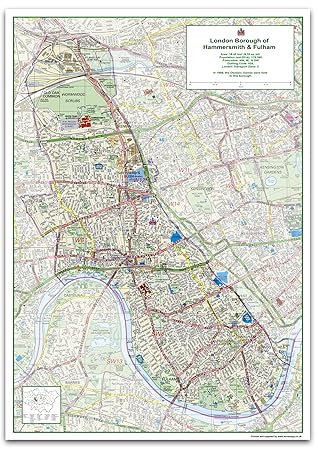 London Borough of Hammersmith & Fulham Map - Size 84.1 x 118.9 cm ...