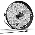 Amazon.com: Simple Deluxe 20 Inch High Velocity Wall Mount Fan with Rack, 3 Speed Industrial ...