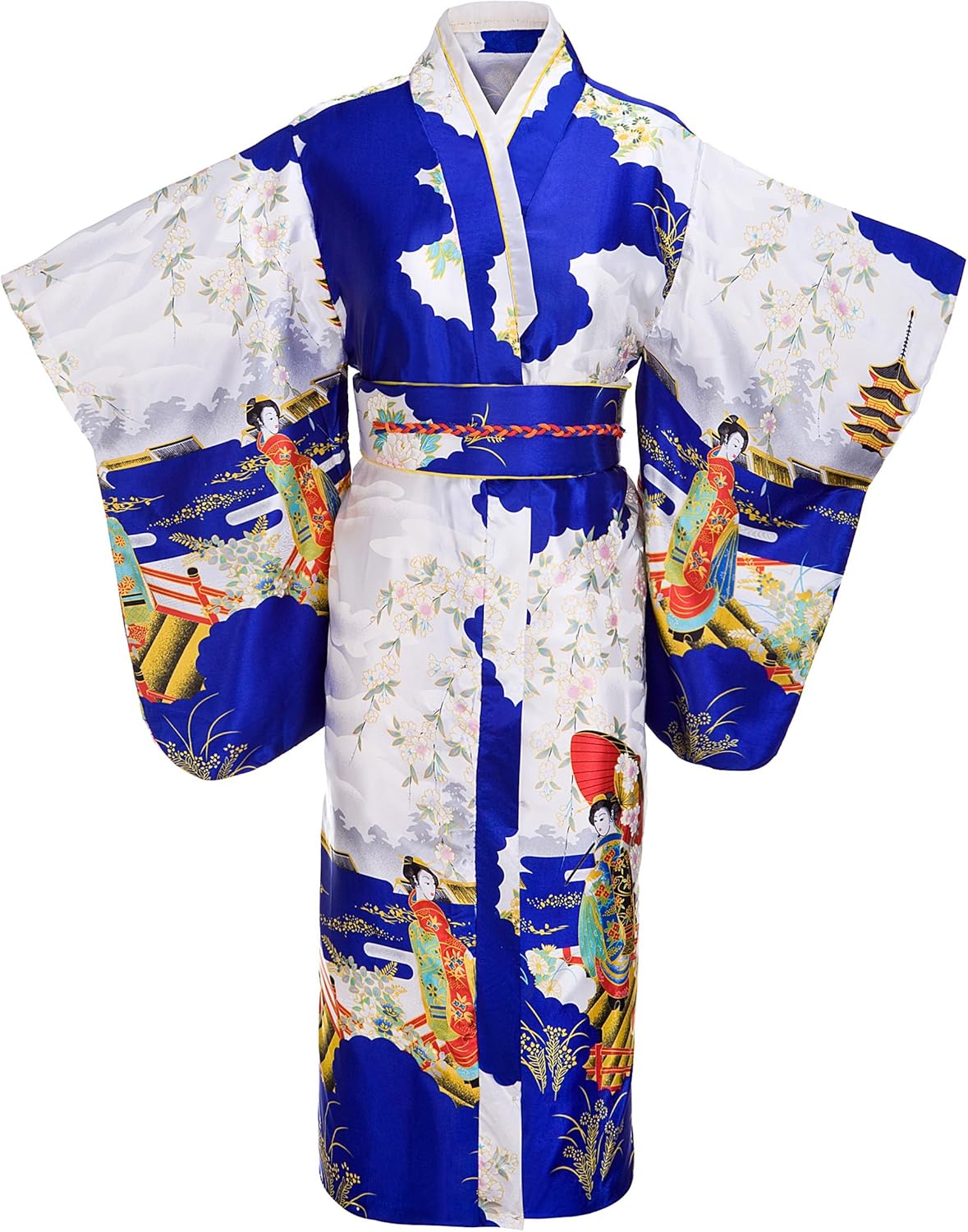 Amazon.com: Women's Gorgeous Traditional Japanese Satin Kimono Robes ...