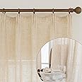 Amazon.com: Ftinala Pinch Pleat Curtains 90 Inches Long Faux Linen Curtains for Living Room ...