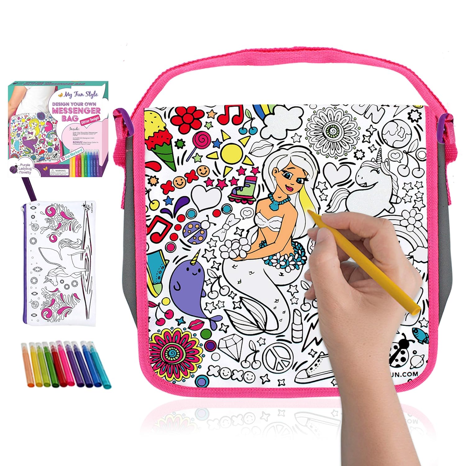 Decorate Your Own Messenger Bag For Girls! Color Your Own Bag for Kids ...