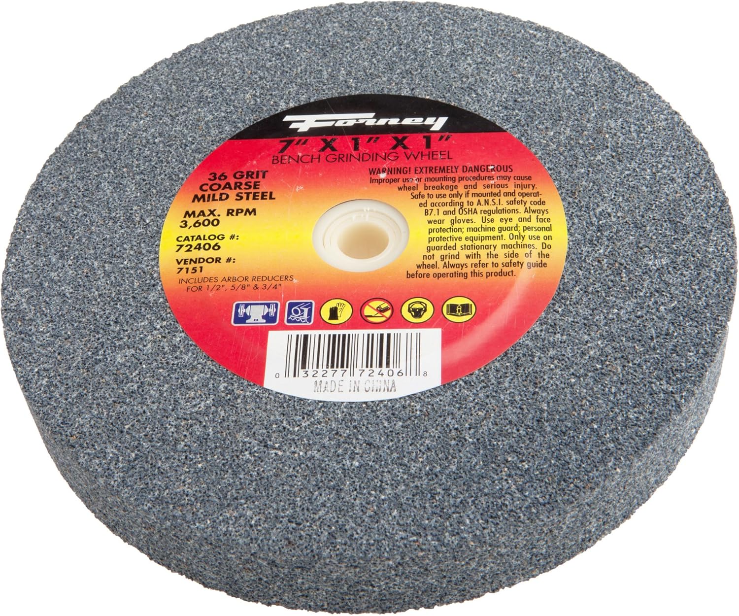 Amazon.com: Forney 72406 Bench Grinding Wheel, Vitrified with 1-Inch ...