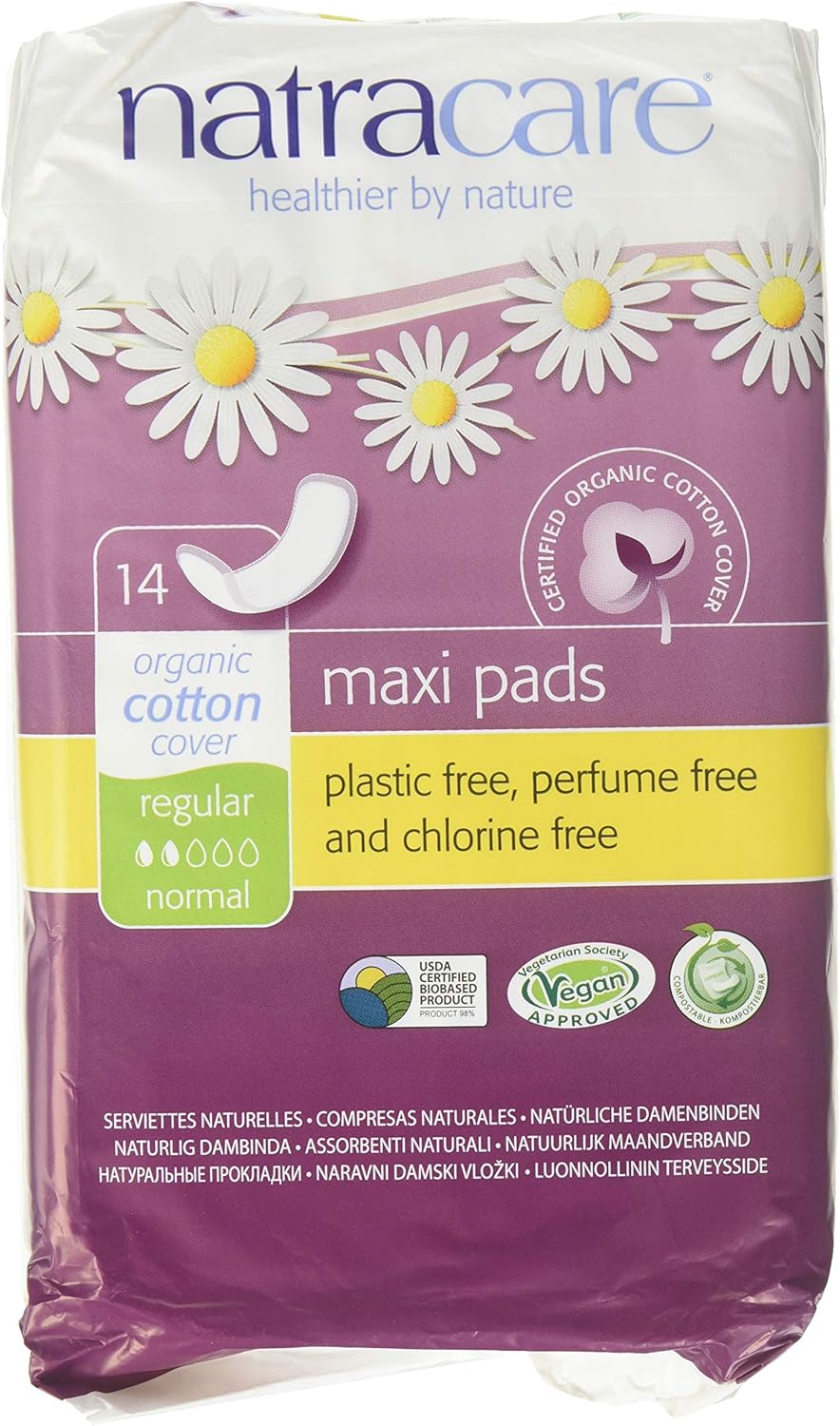 Amazon.com: Natracare Pads Regular 14 Ct, 3 Boxes (42 Pads Total ...